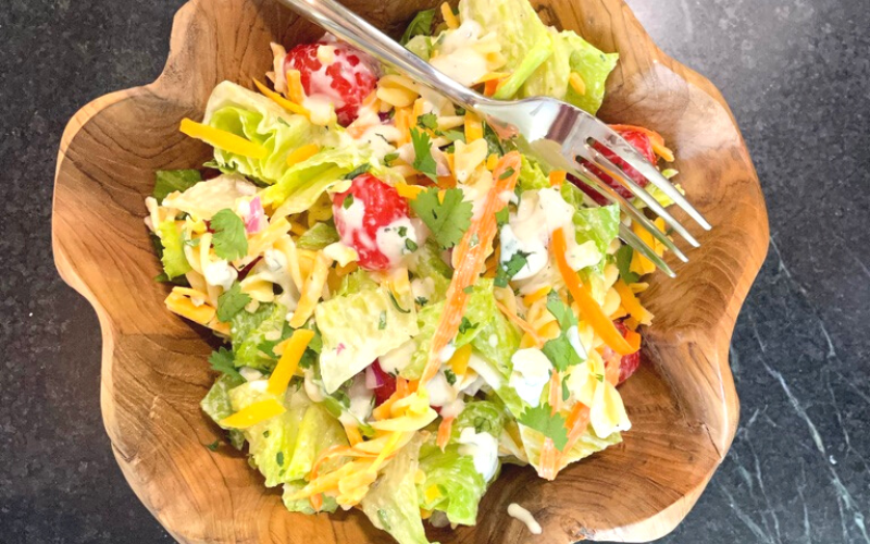 Twisted Green Salad with Jalapeno Ranch - Marie Marino